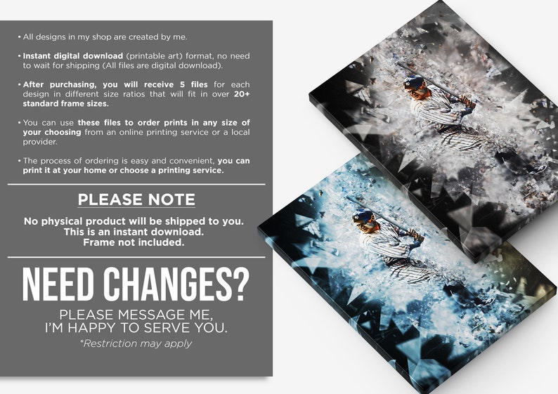 Babe Ruth Poster Digital Printable Canvas Wall Art - Etsy