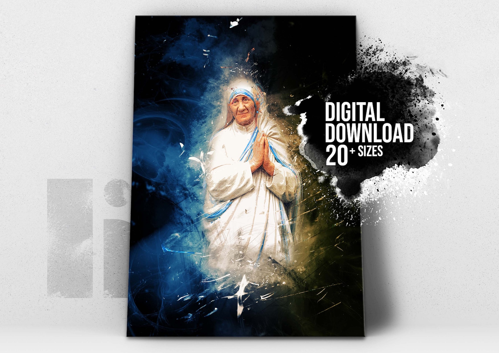 Mother Teresa Wall Art | Digital Printable | Canvas | Gift for Him ...