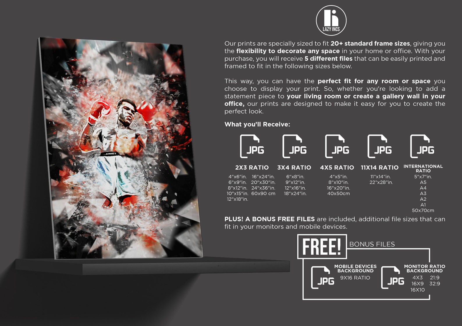 Muhammad Ali Canvas Wall Art | Digital Printable | Boxing Legend | Gift ...