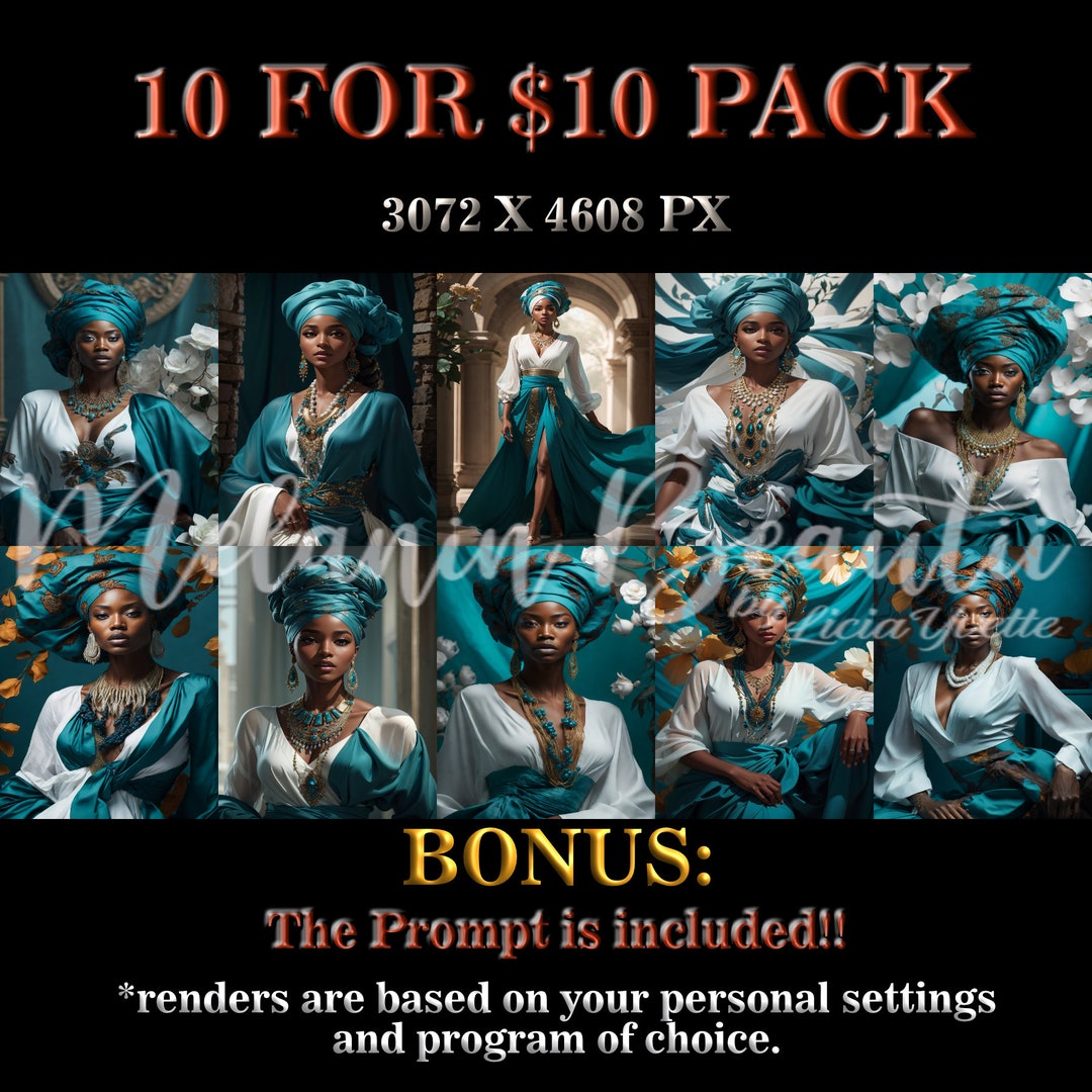 Enchantress in Teal 10 Uniquely Created, AI Upscaled Images ...