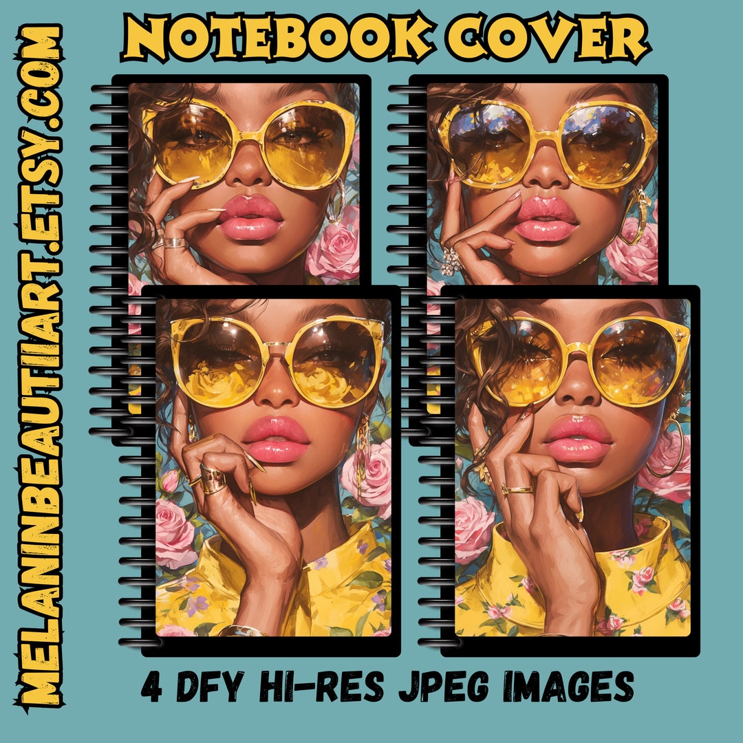 Sunburst Framed 4 DFY Cover Ai Art Set Notebook and Journal Covers Back ...