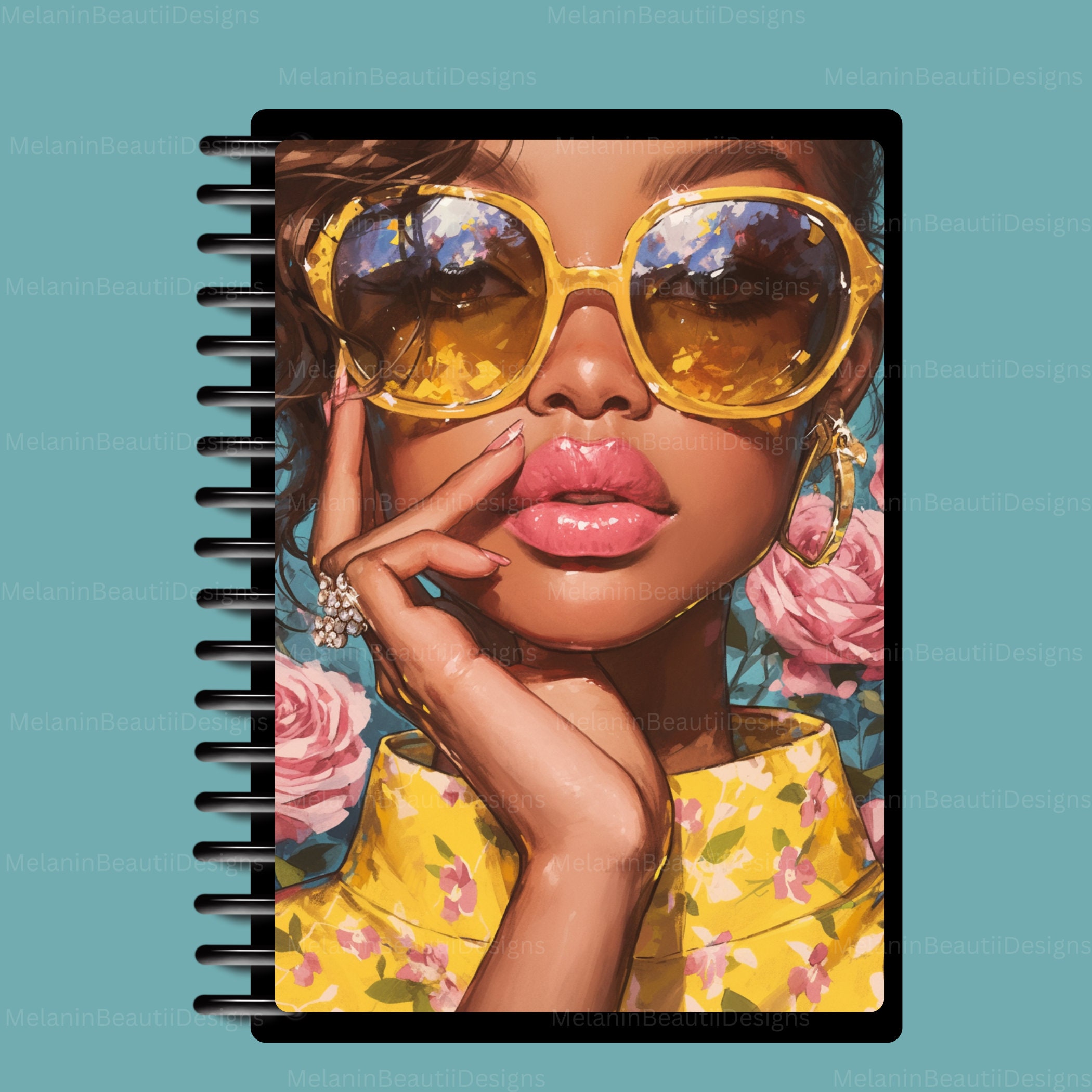 Sunburst Framed 4 DFY Cover Ai Art Set Notebook and Journal Covers Back ...