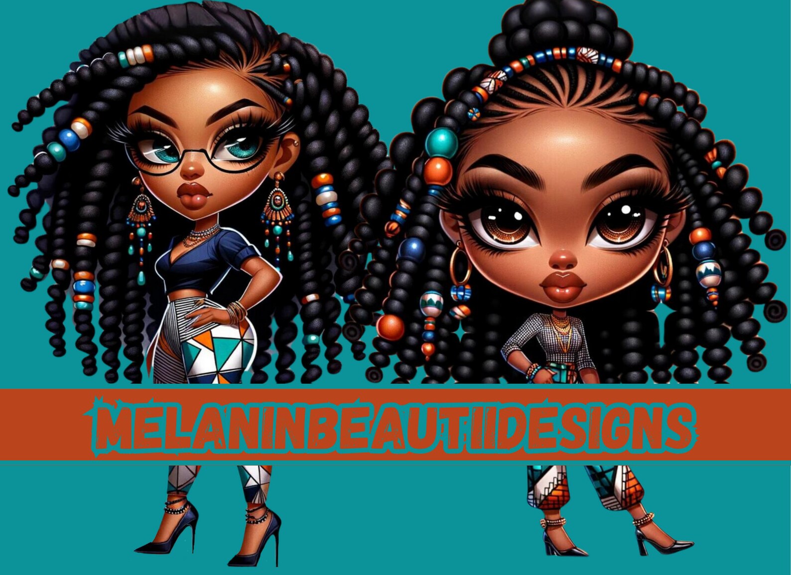 Afro-chibi Beauty Clipart Collection | 10 High-quality PNG Images ...