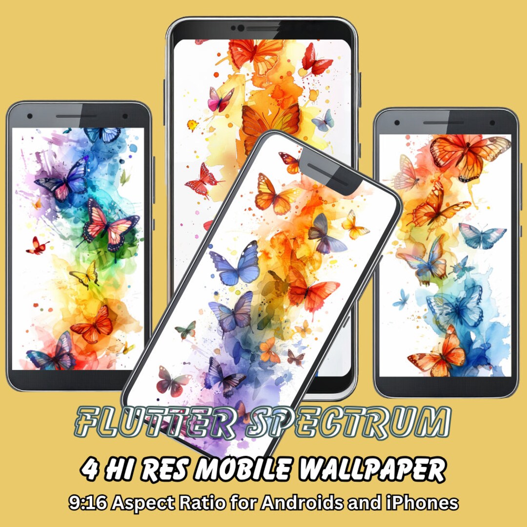 Flutter Spectrum - 4 Custom DFY Mobile Phone Wallpapers | 300 Dpi |high ...