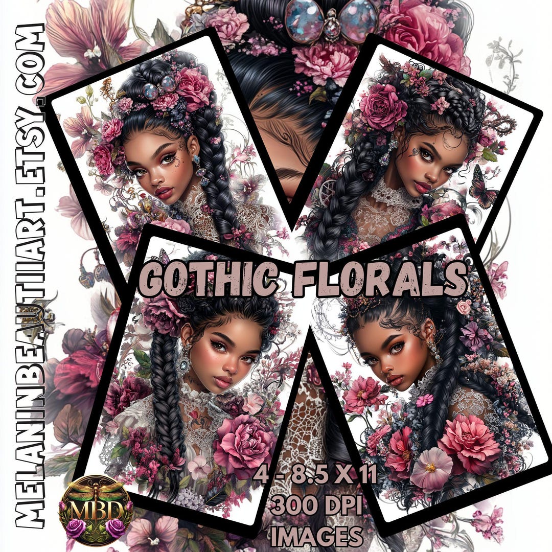 Gothic Florals Notebook Covers Instant Download Image 300dpi AI ...
