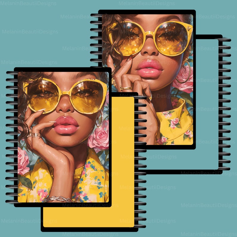 Sunburst Framed 4 DFY Cover Ai Art Set Notebook and Journal Covers Back ...