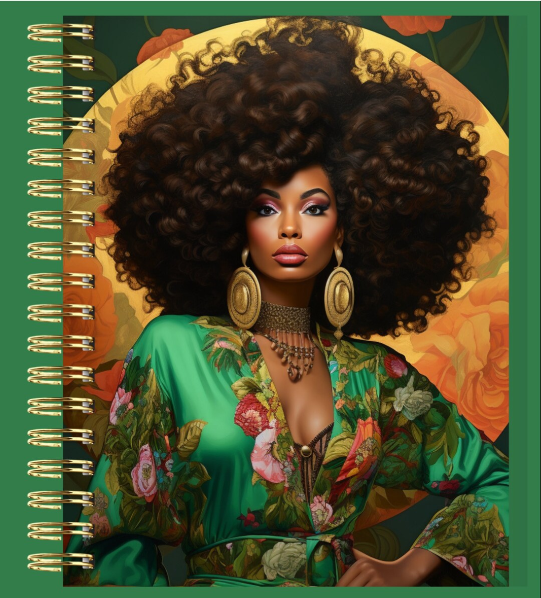 Afro Bloom Digital Planner Green 53-page Digital Planner, Daily, Weekly ...
