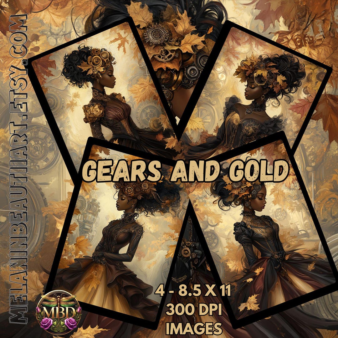 Gears and Gold Notebook Covers Instant Download Image 300dpi AI ...