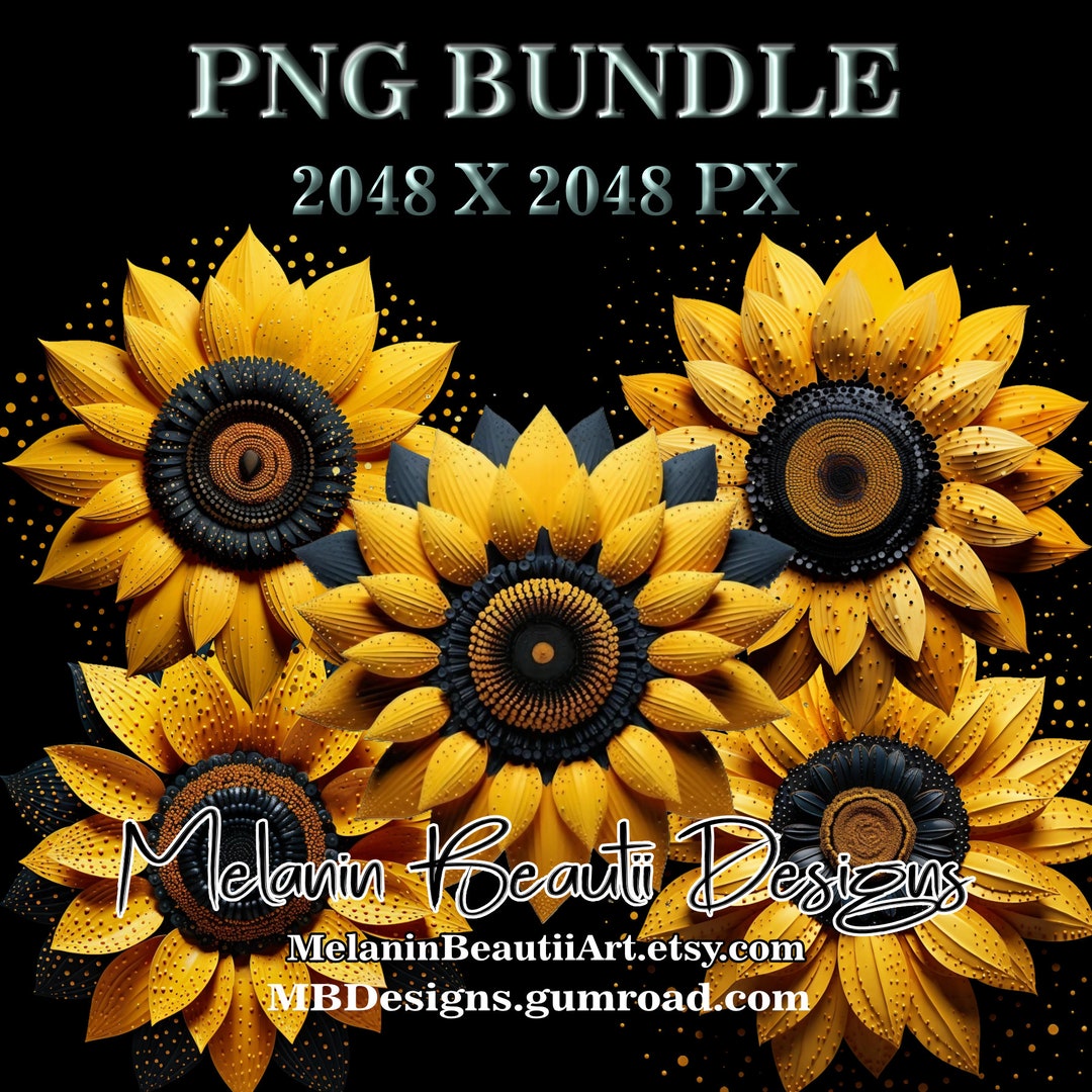 Textured Sunflowers 4 AI Upscaled Images T-shirt Tumbler - Etsy