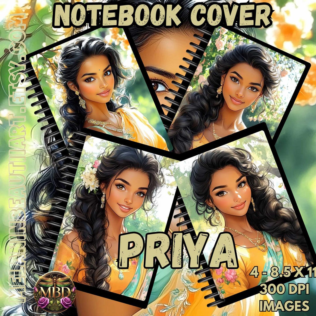 Priya Notebook Cover Collection 4 Instant Download Images 300 Dpi AI ...