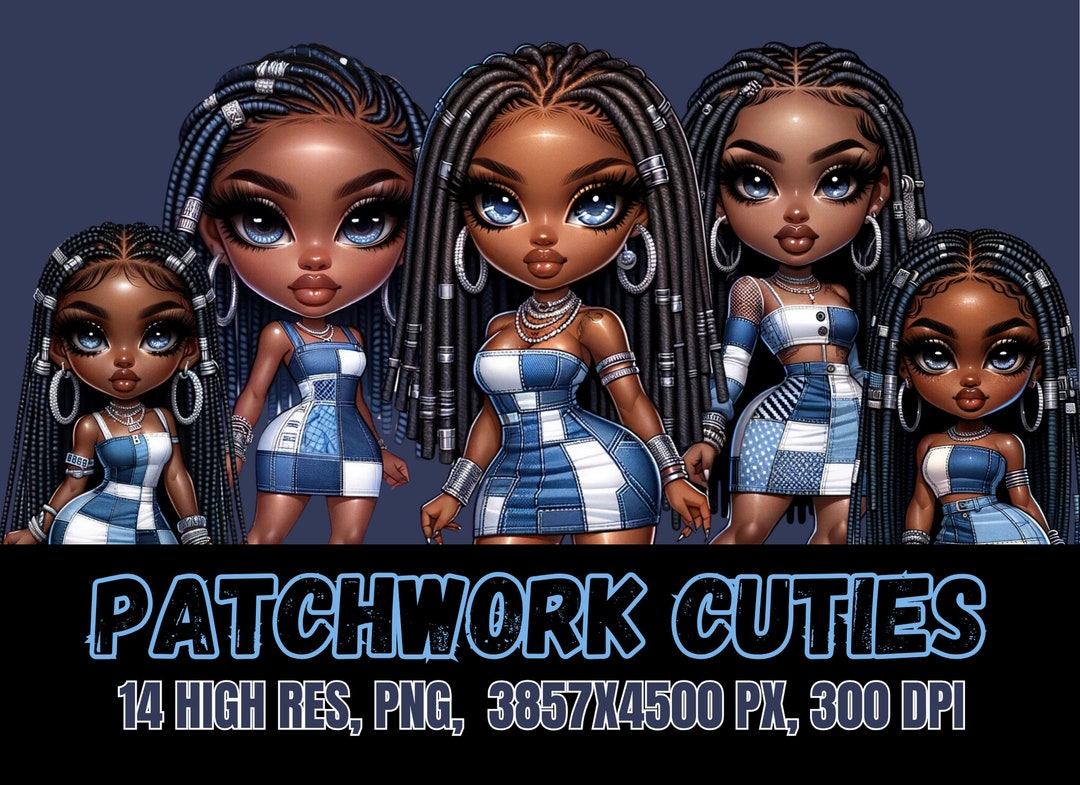 Patchwork Cuties Clipart Bundle 14 High-res Doll Images African ...