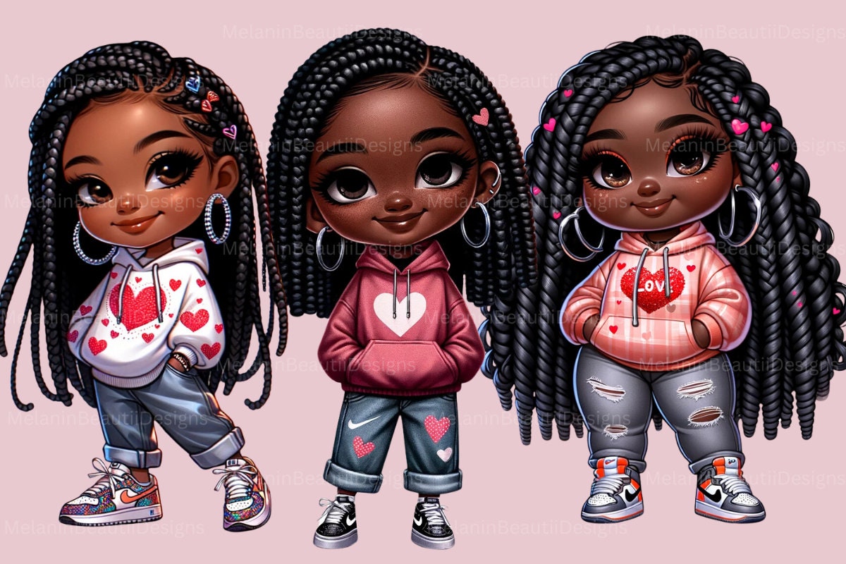 Adorable Valentine Chibi Cuties 11 PNG Images Bundle BUNDLE Instant ...