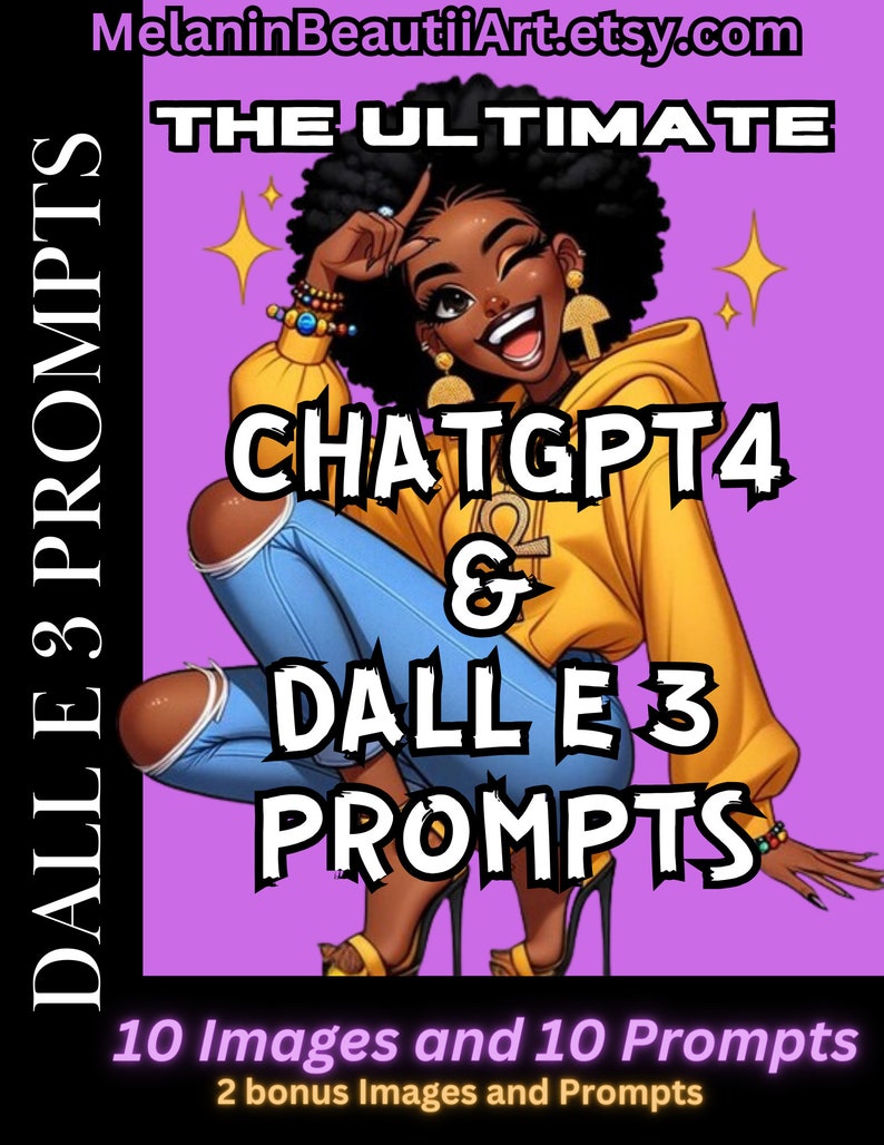 Chatgpt4 Dall E 3 Bundle Prompts Clipart African American Midjourney Bing Ai Art Open Ai Dall E