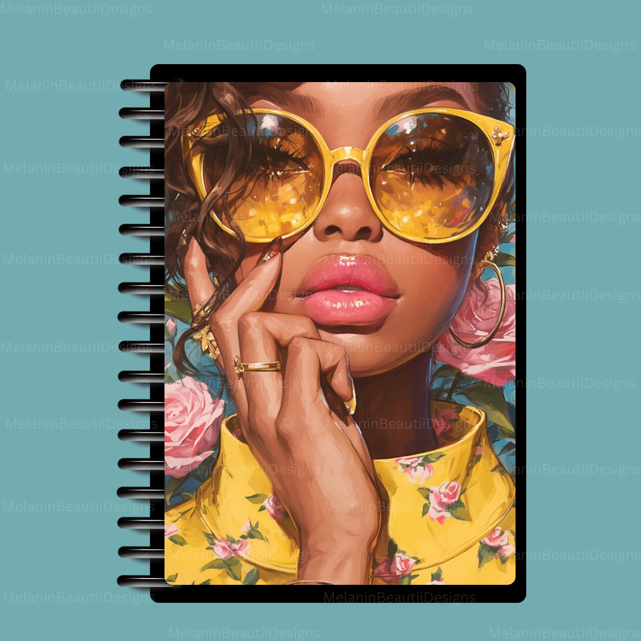 Sunburst Framed 4 DFY Cover Ai Art Set Notebook and Journal Covers Back ...