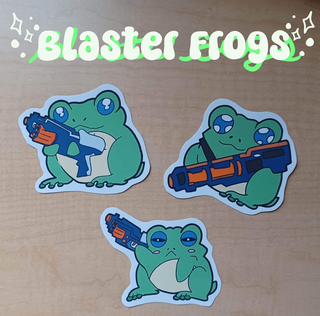 STICKER PACK GLOSSY: Blaster Frog Trio Sticker Pack Frog - Etsy