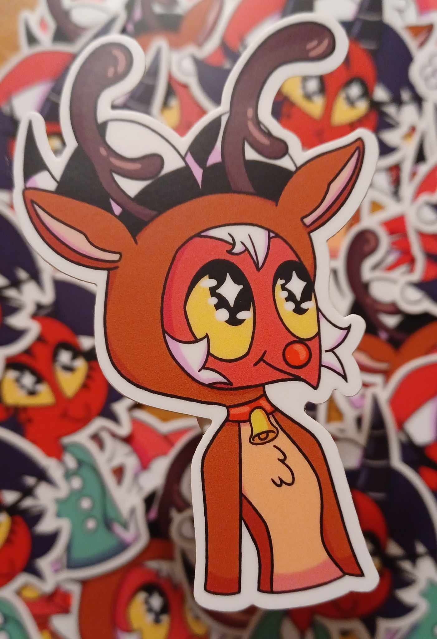 HELLUVA STICKER: Christmas Reindeer Imp Sticker, Imp Sticker, Matte ...