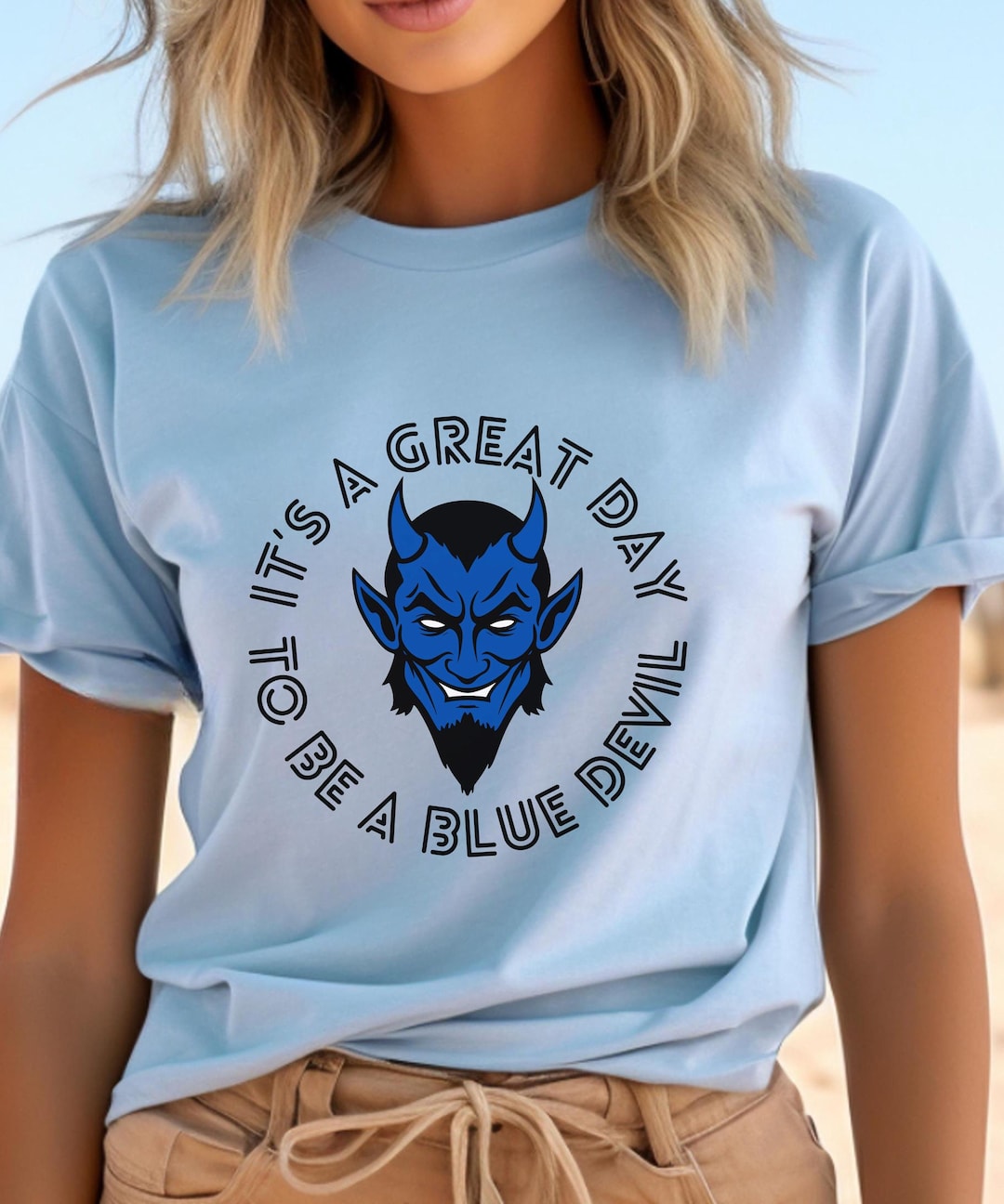 It's a Great Day to Be a Blue Devil Tshirt, School Spirit Tee, Blue ...