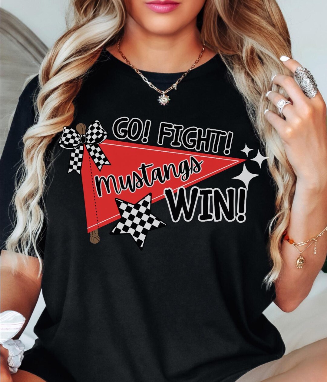 Go Fight Win Mustangs Shirt, Mustang Flag Shirt, Mustangs Shirt ...
