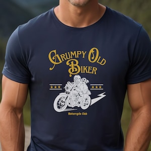 Grumpy Old Biker Shirt Motorcycle Club Tee Funny Gift Shirt Vintage ...