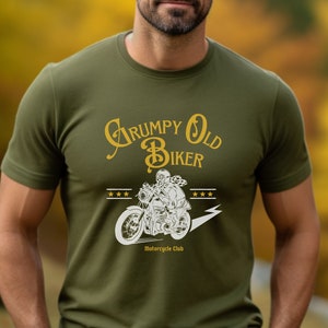 Grumpy Old Biker Shirt Motorcycle Club Tee Funny Gift Shirt Vintage ...