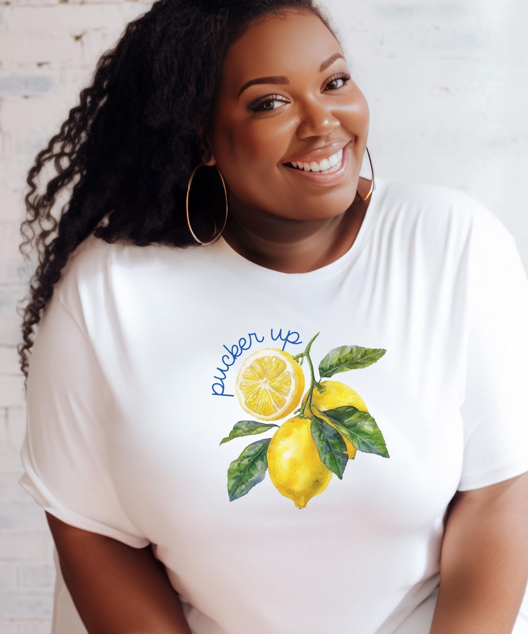 Pucker up Lemon T-shirt, Lemon Graphic Tee, Cute Citrus Shirt, Women's ...