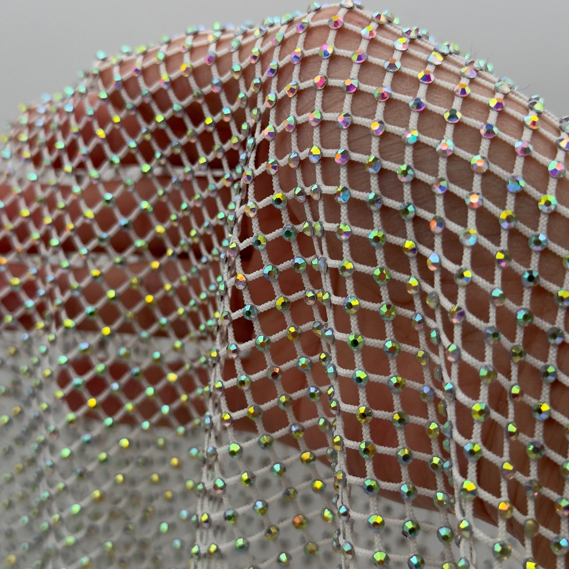Rhinestone Mesh Fabric by the Yard - Etsy