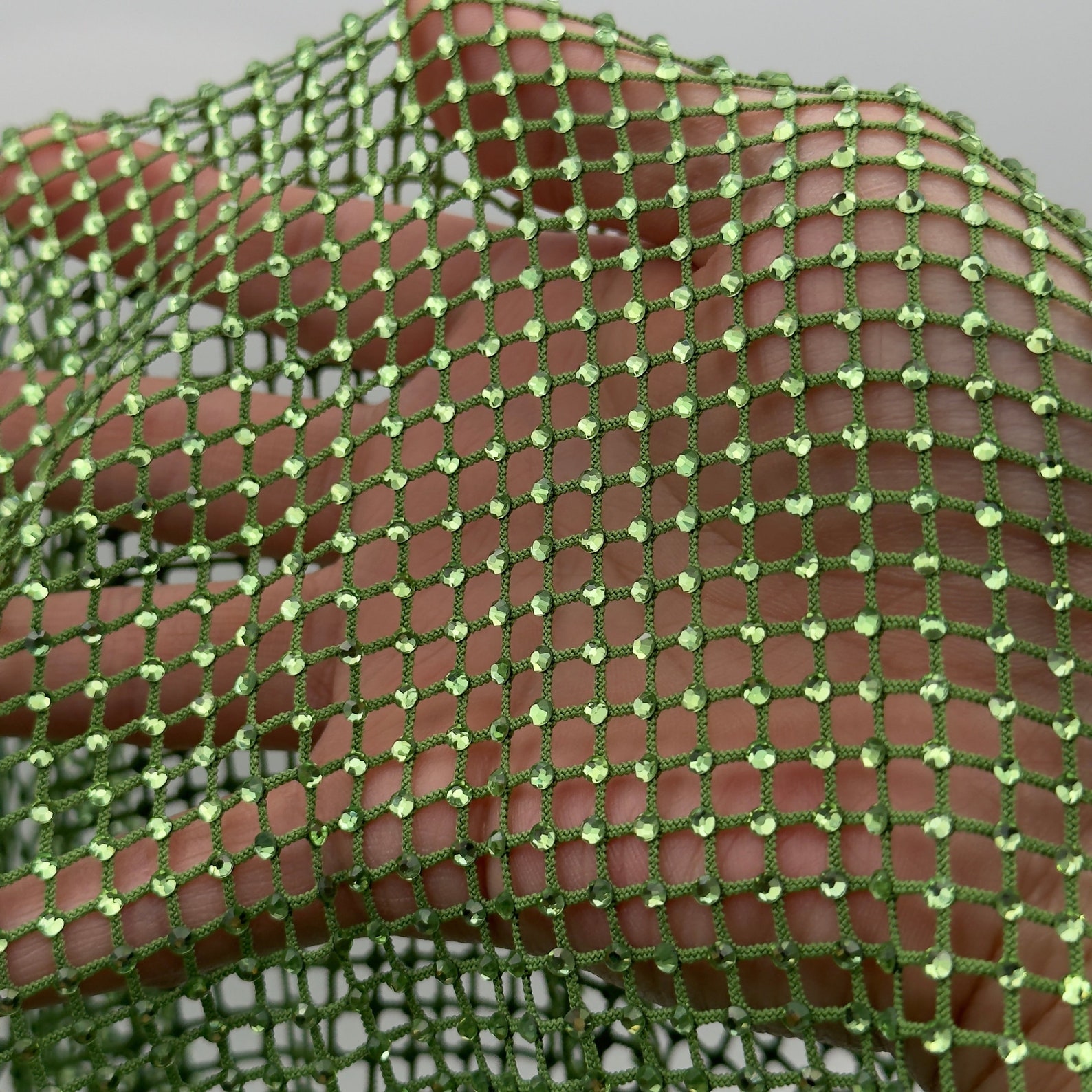 Rhinestone Mesh Fabric by the Yard - Etsy