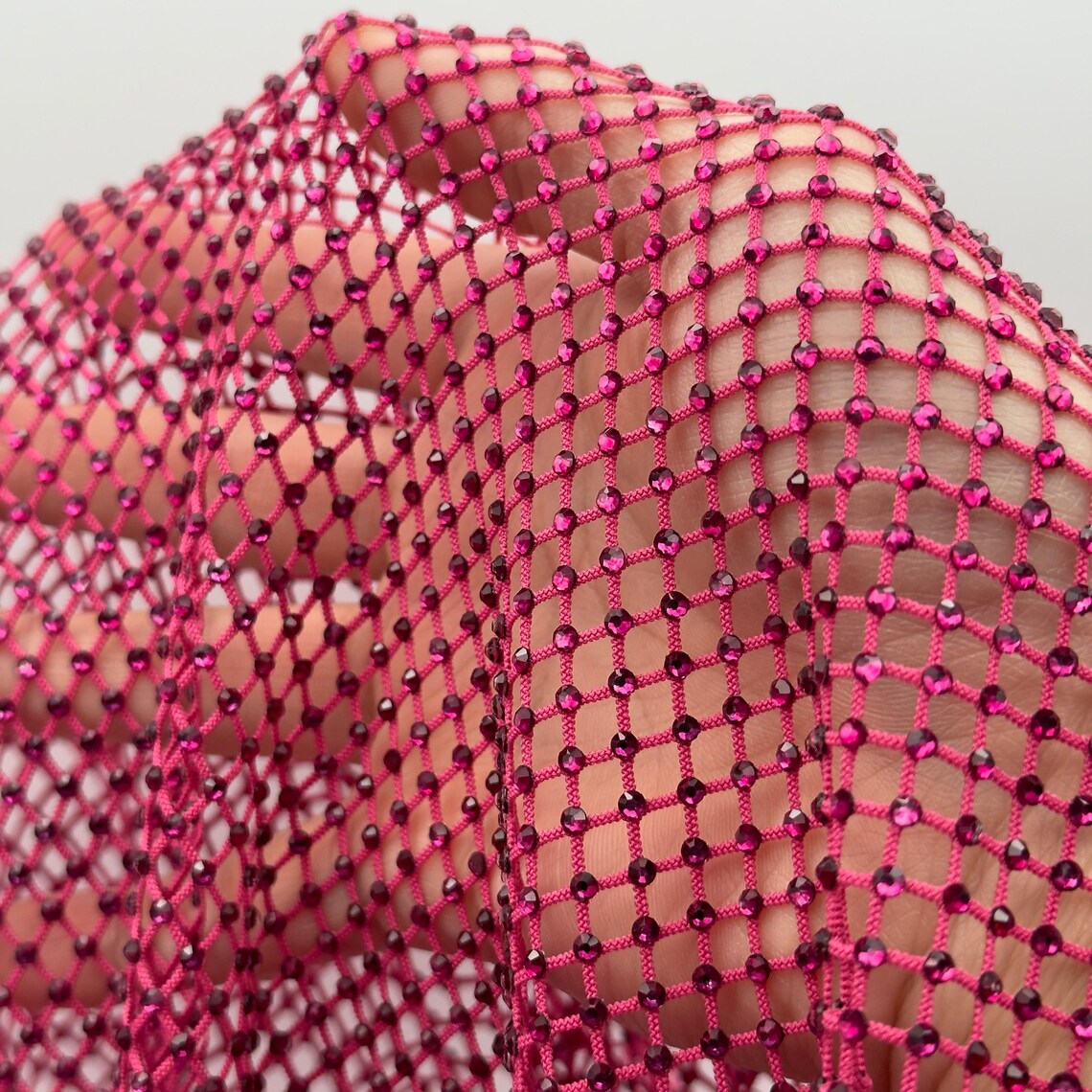 Rhinestone Mesh Fabric by the Yard - Etsy