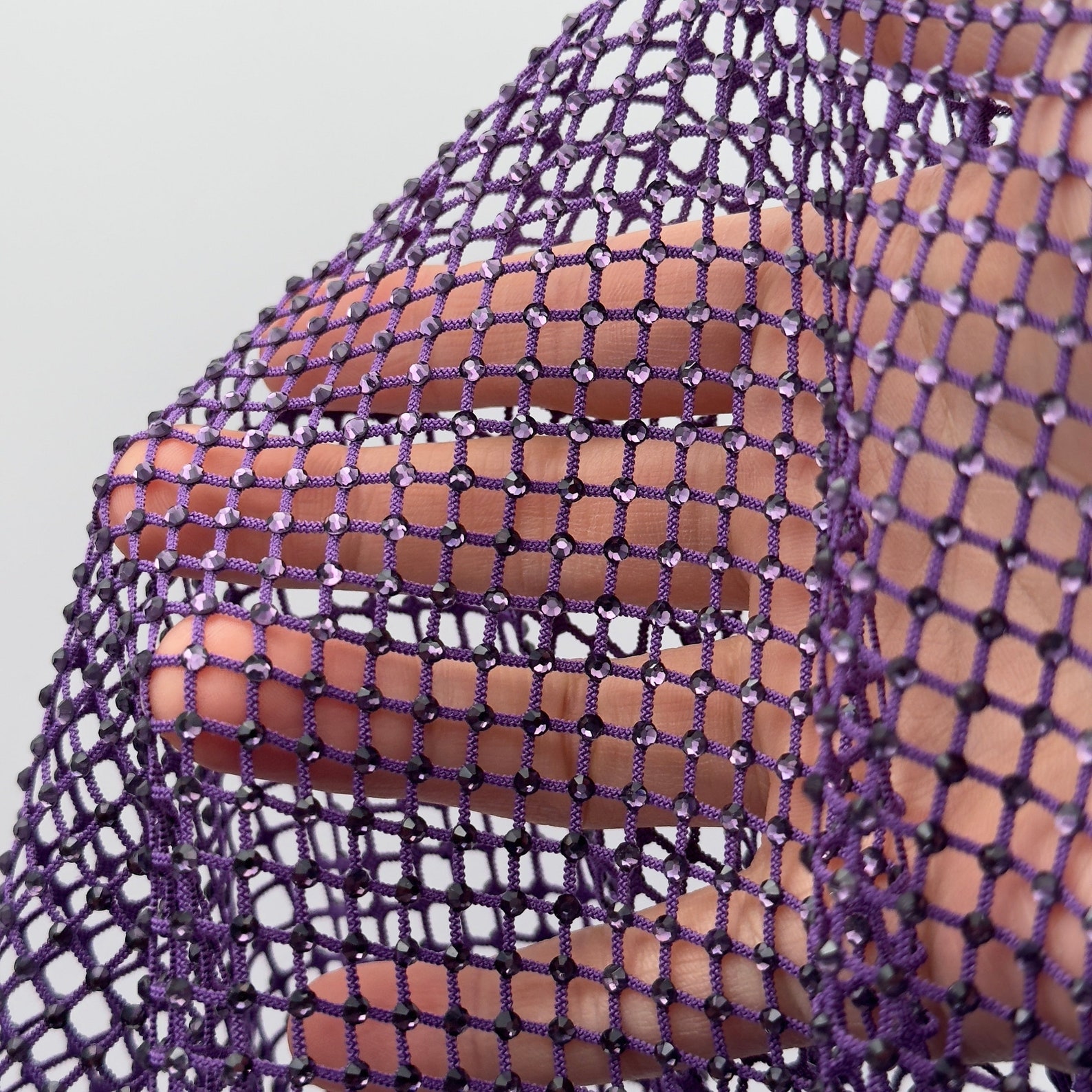 Rhinestone Mesh Fabric by the Yard - Etsy