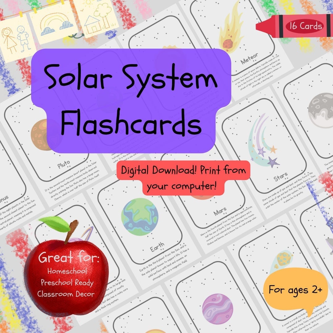Buy Solar System Flashcards DIGITAL DOWNLOAD Online in India - Etsy