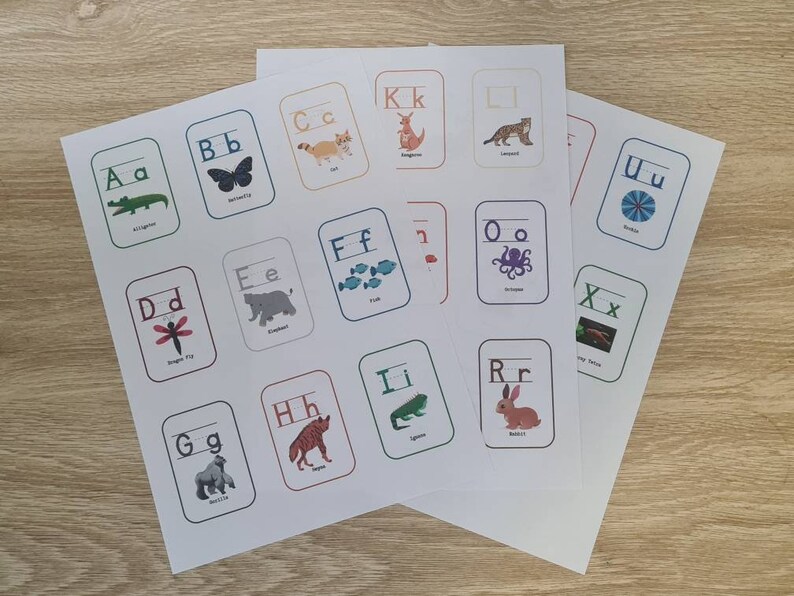 Alphabet Flash Cards Early Learning DIGITAL DOWNLOAD - Etsy