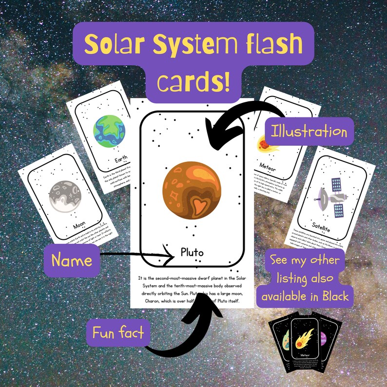 Buy Solar System Flashcards DIGITAL DOWNLOAD Online in India - Etsy