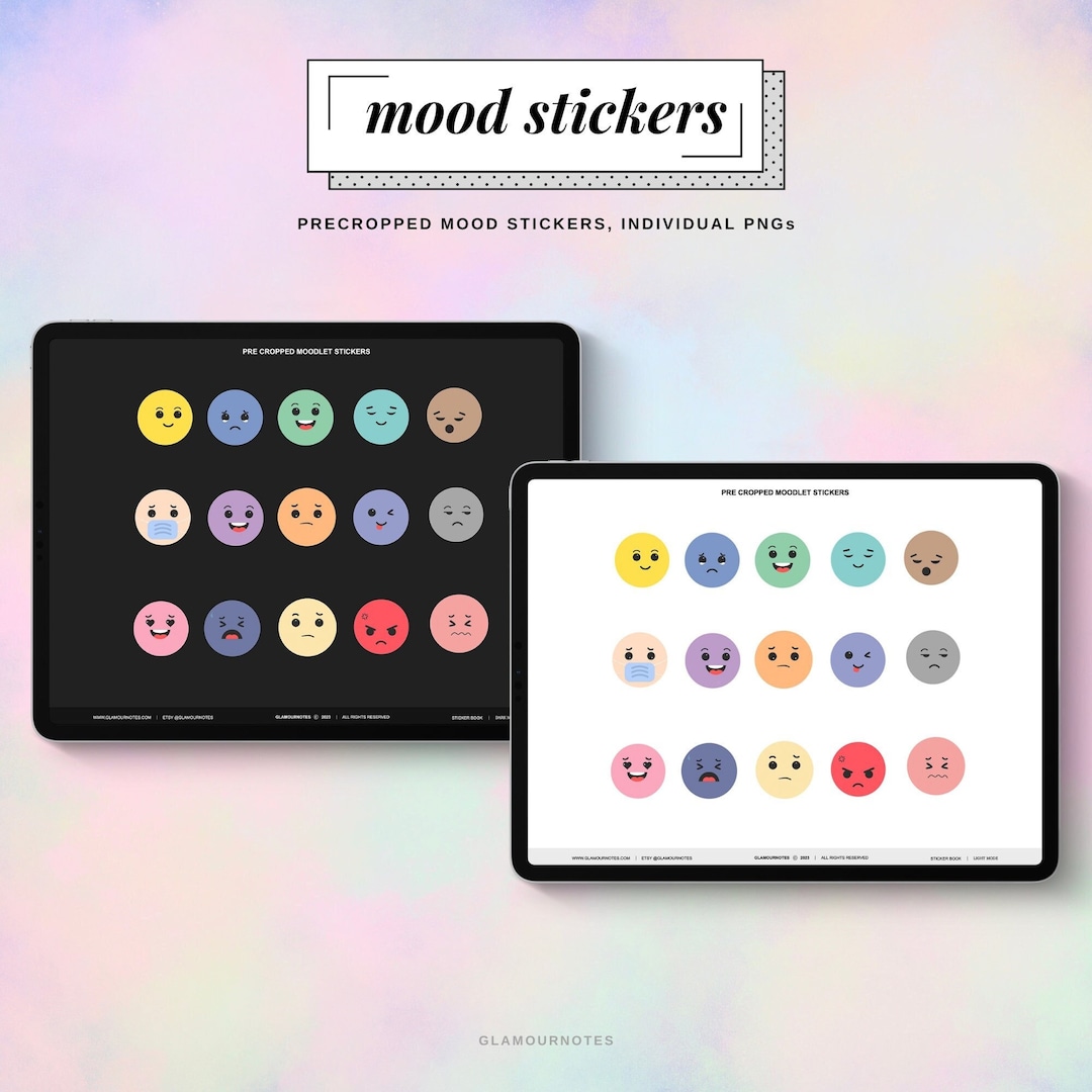 Fun Mood Tracker Digital Stickers for Digital Planners/journals ...