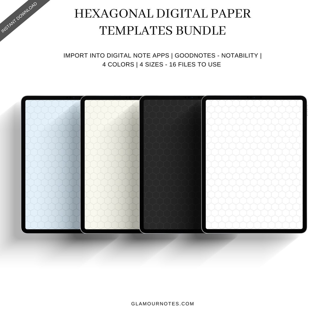 Hexagonal Digital Paper Template Bundle | Student Note Taking Templates ...