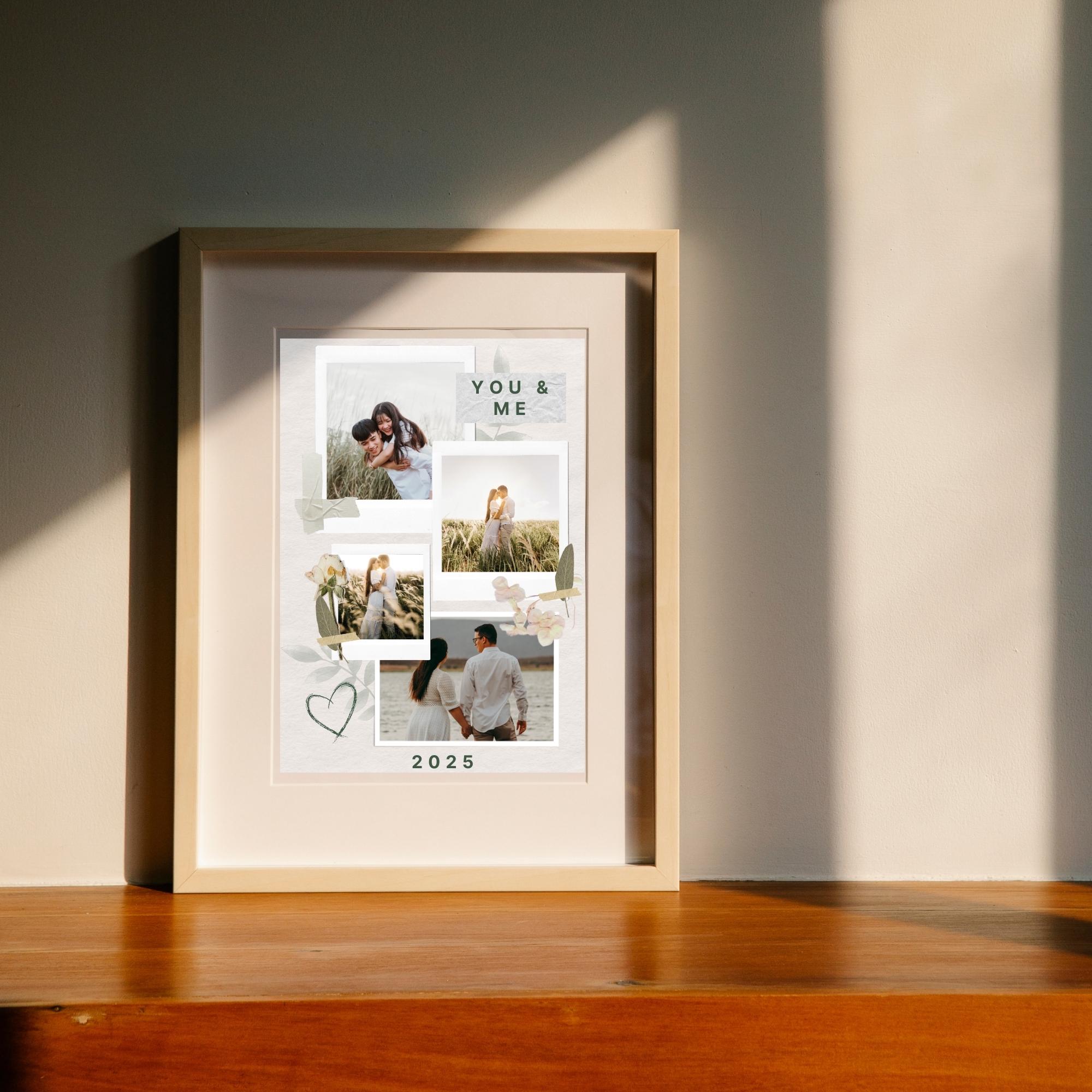 Personalised Romantic Photo Collage Template | Editable Couple Memory ...