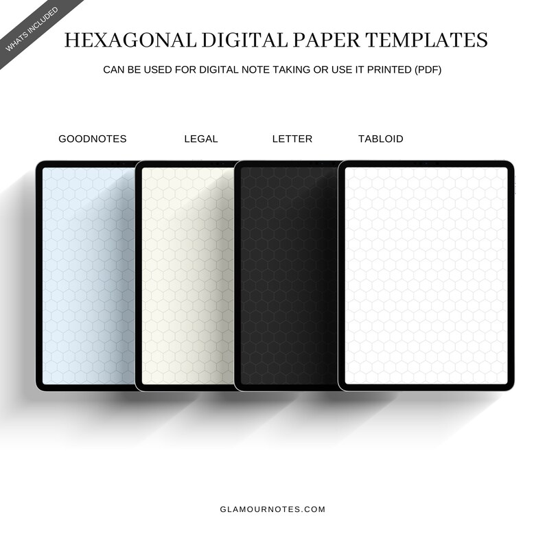 Hexagonal Digital Paper Template Bundle | Student Note Taking Templates ...