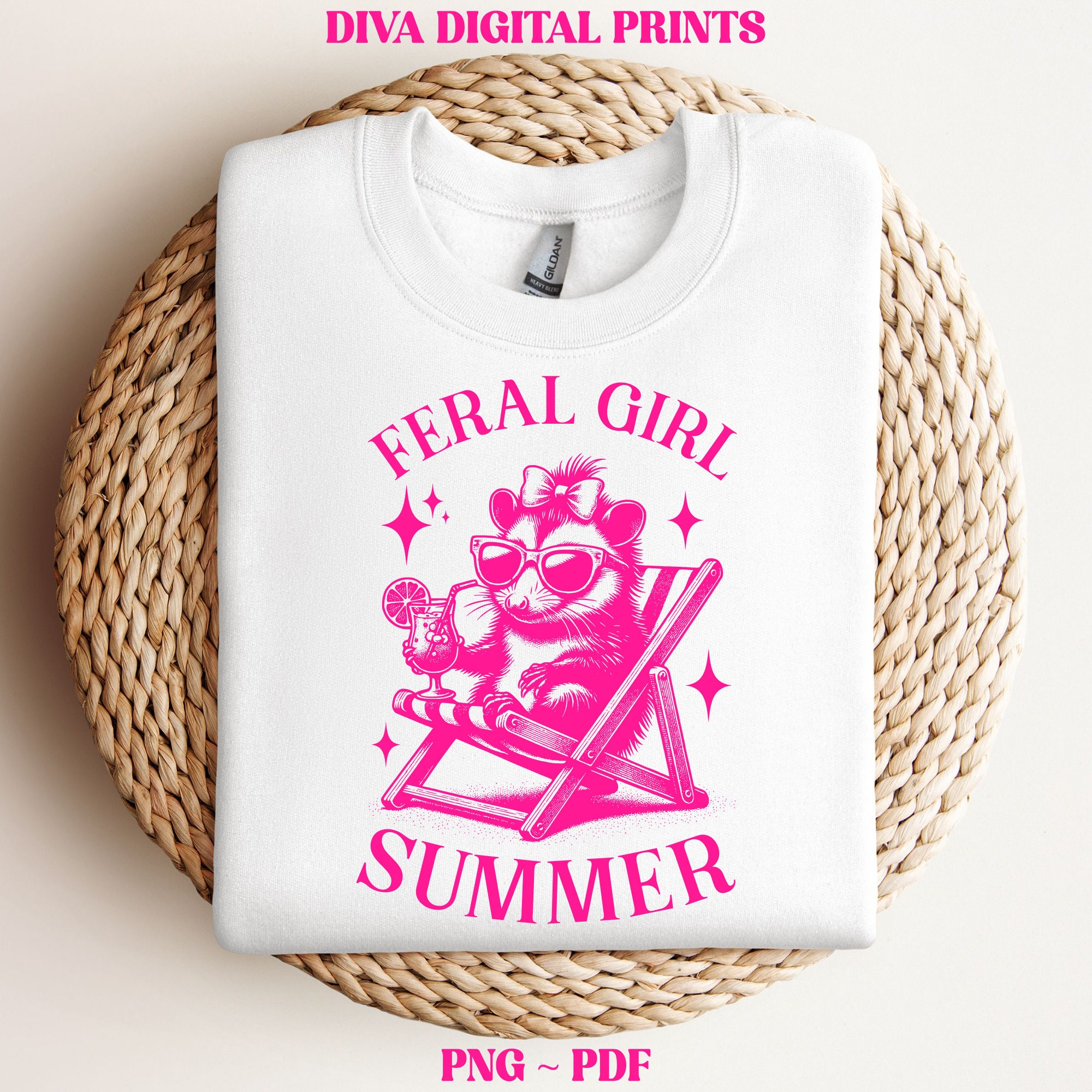 Feral Girl Summer PNG, Vintage Feral Girl Summer PNG, Trendy Vintage ...