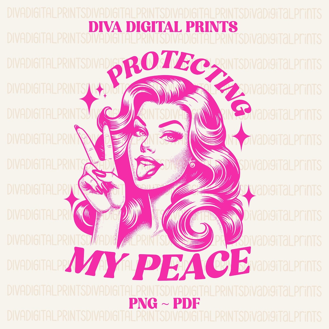 Protecting My Peace PNG, Trendy Vintage Retro Funny Design for Graphic ...