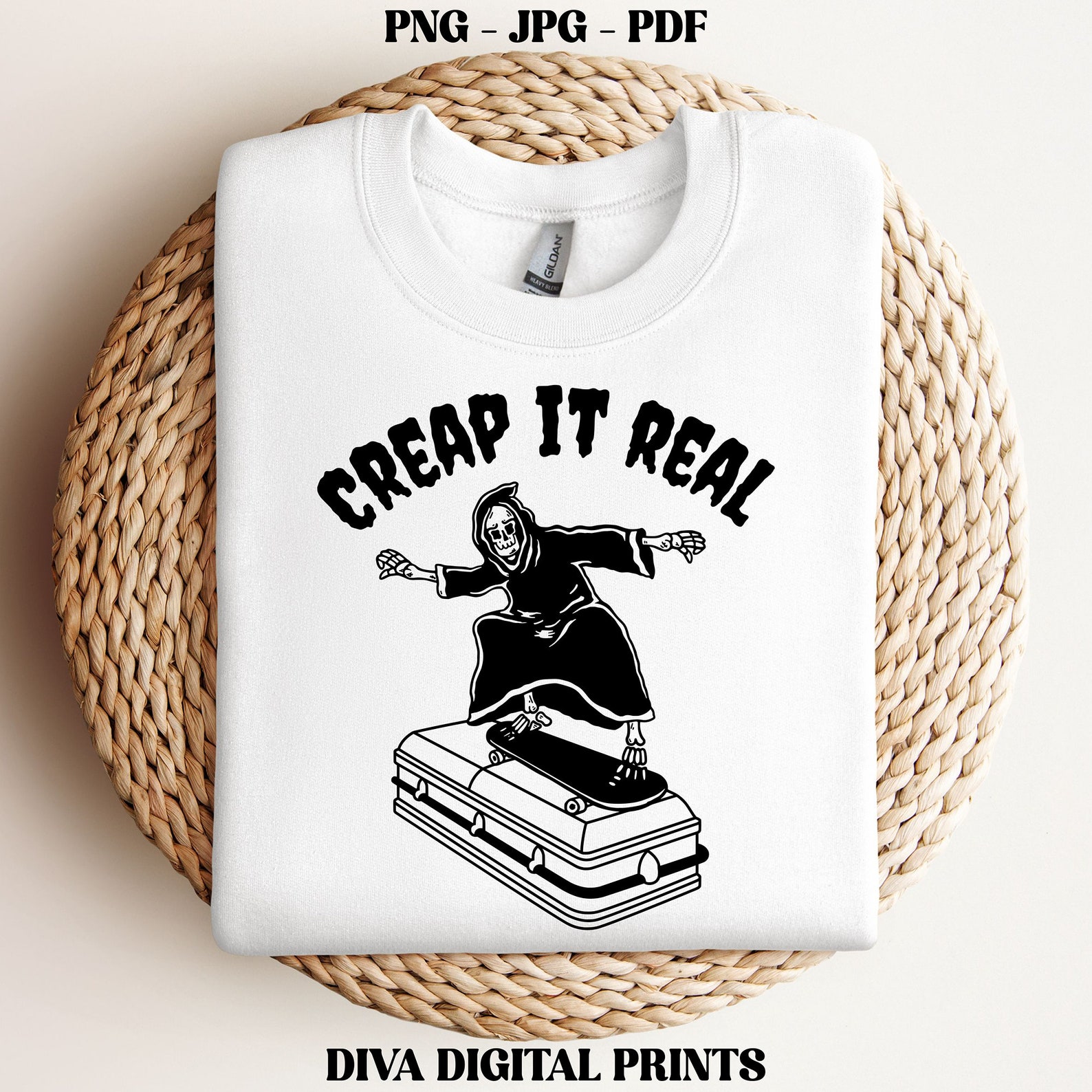 Creep It Real PNG Creap It Real PNG Skeleton Grim Reaper - Etsy