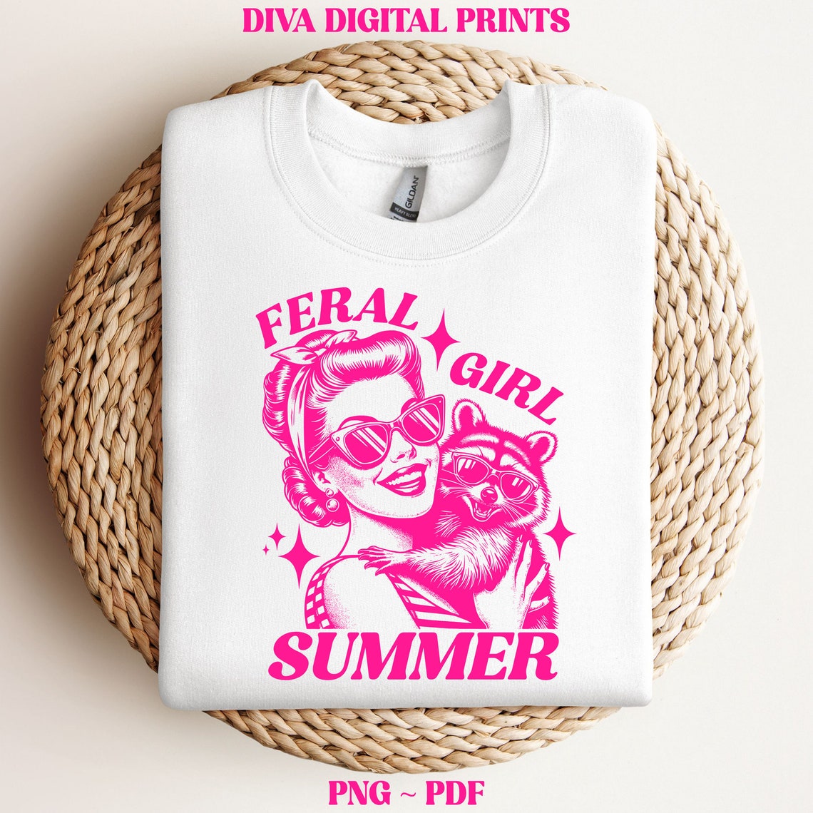 Feral Girl Summer PNG, Vintage Feral Girl Summer PNG, Trendy Vintage ...