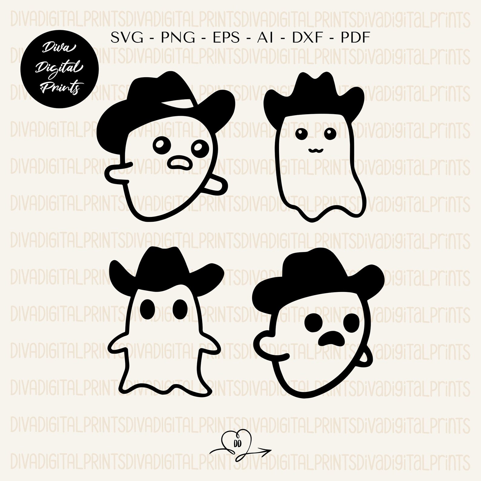 Cowboy Ghost SVG Cut File Cowboy Svg Cowboy Hat Svg Ghost - Etsy