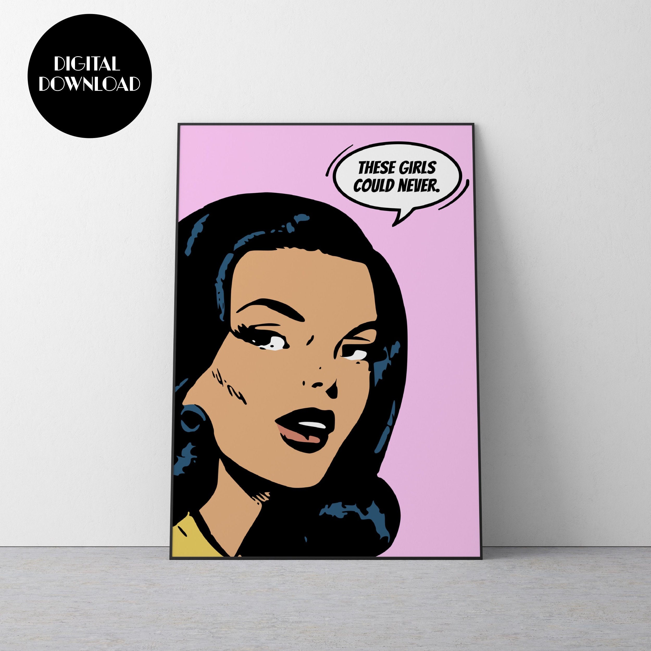 Retro Comic Girl Print Vintage Comic Poster Pop Art Comic - Etsy