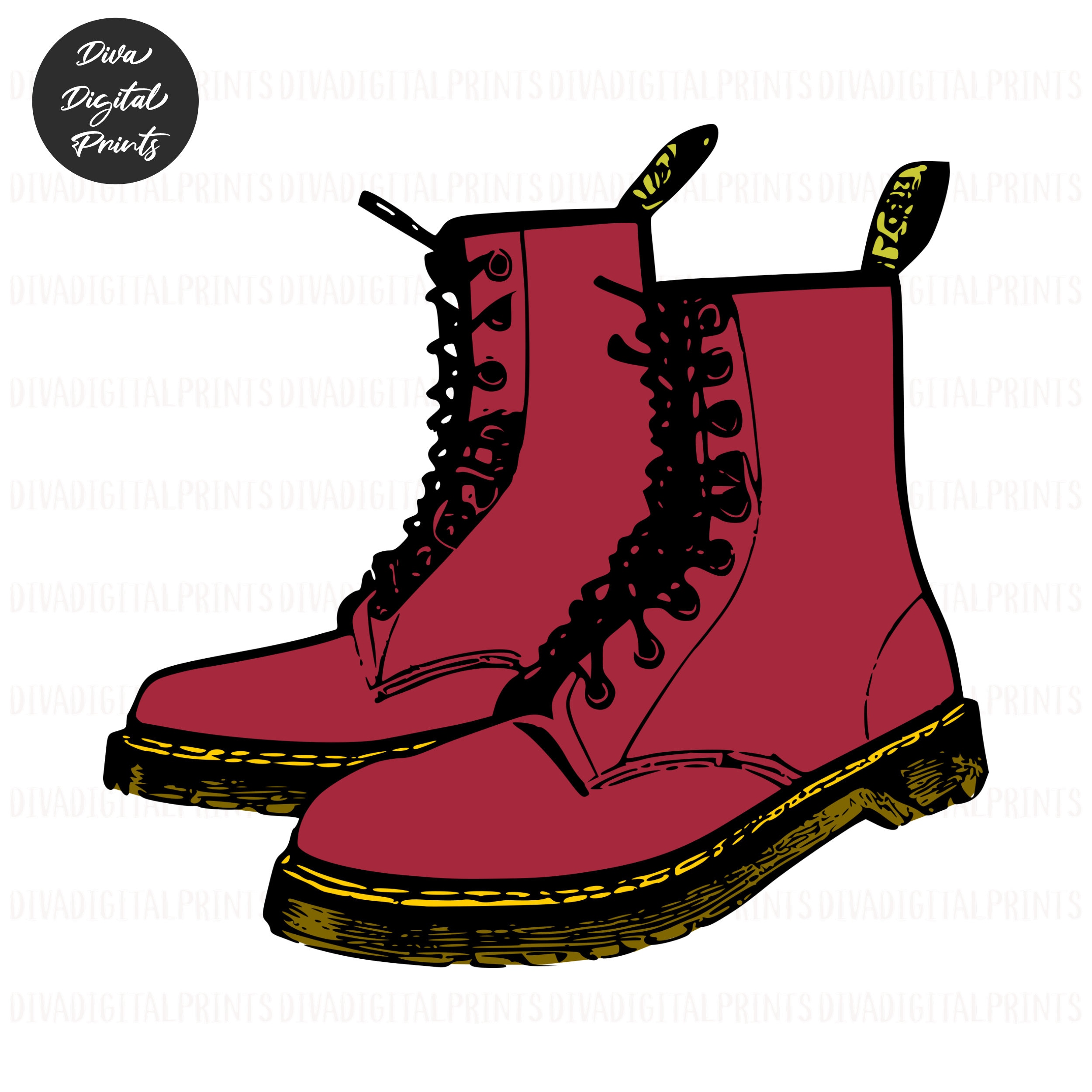 Doc Marten Inspired Boots PNG, SVG, Dr. Doc Martens PNG, Digital ...
