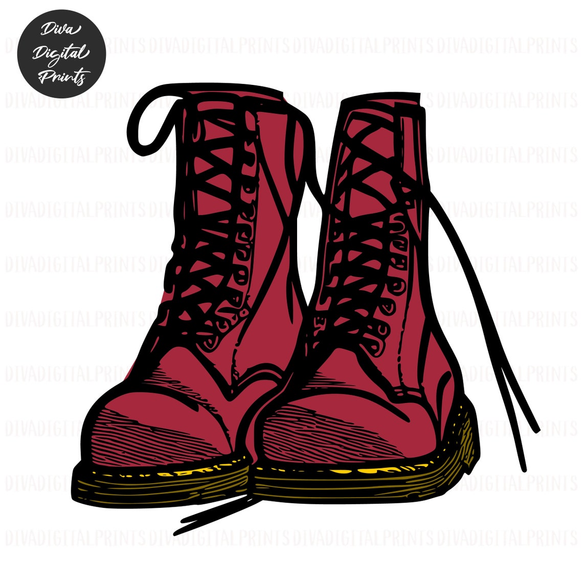 Doc Marten Inspired Boots PNG, SVG, Dr. Doc Martens PNG, Digital ...
