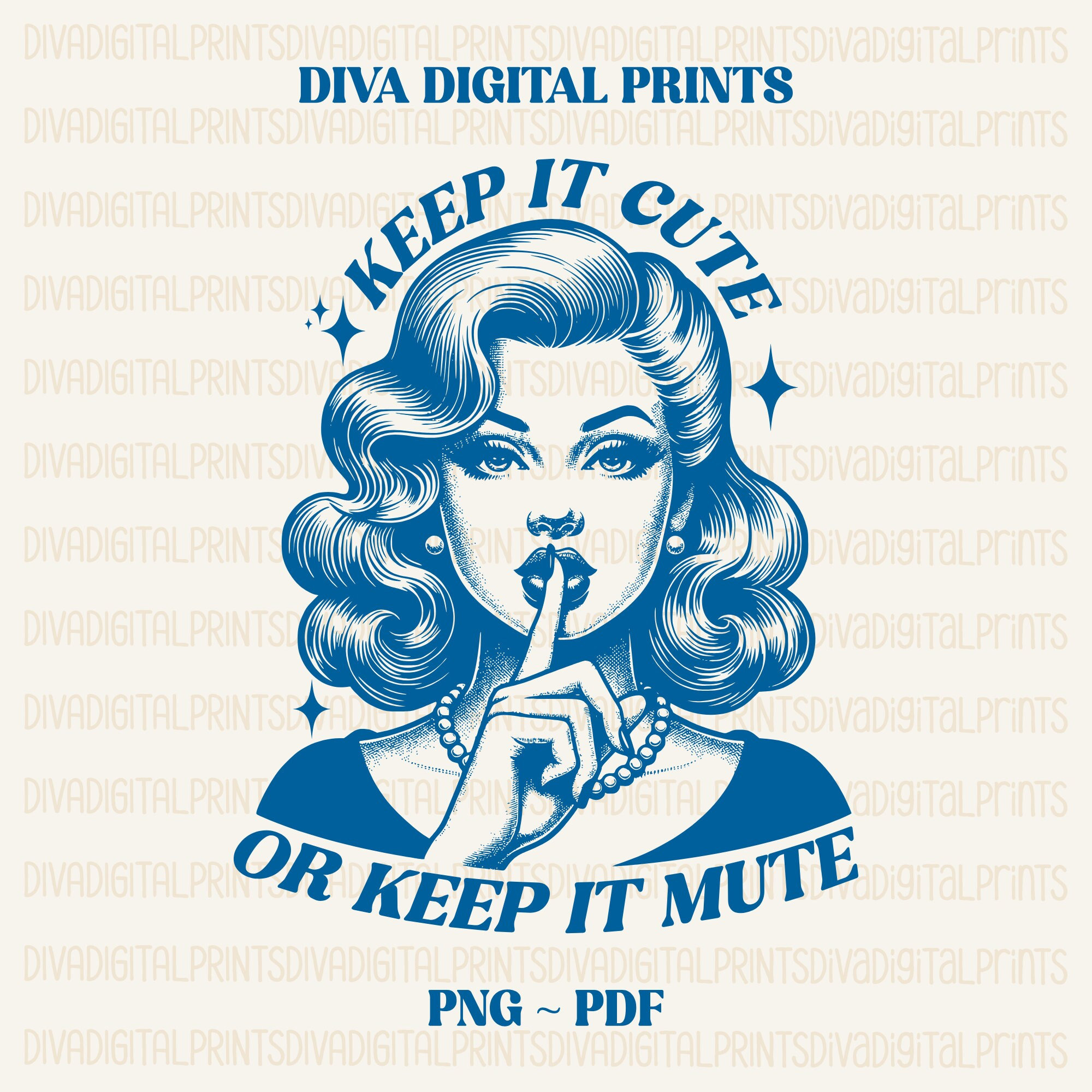 Keep It Cute PNG, Keep It Cute or Keep It Mute PNG, Trendy Vintage ...