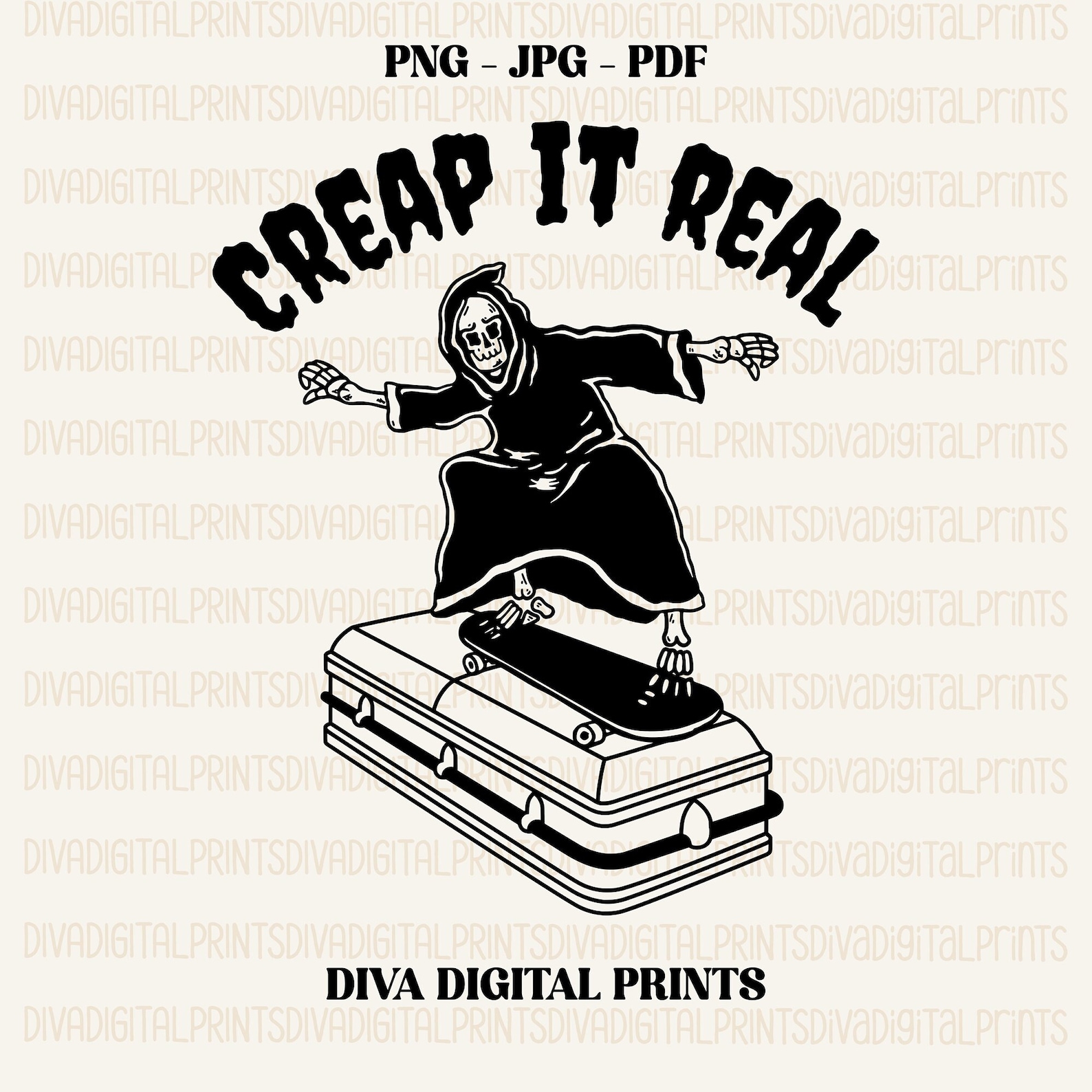 Creep It Real PNG Creap It Real PNG Skeleton Grim Reaper - Etsy