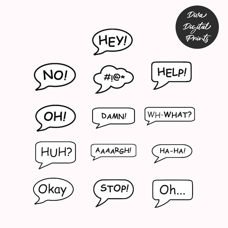 Speech Bubble Clip Art Bundle Speech Bubble PNG Speech - Etsy