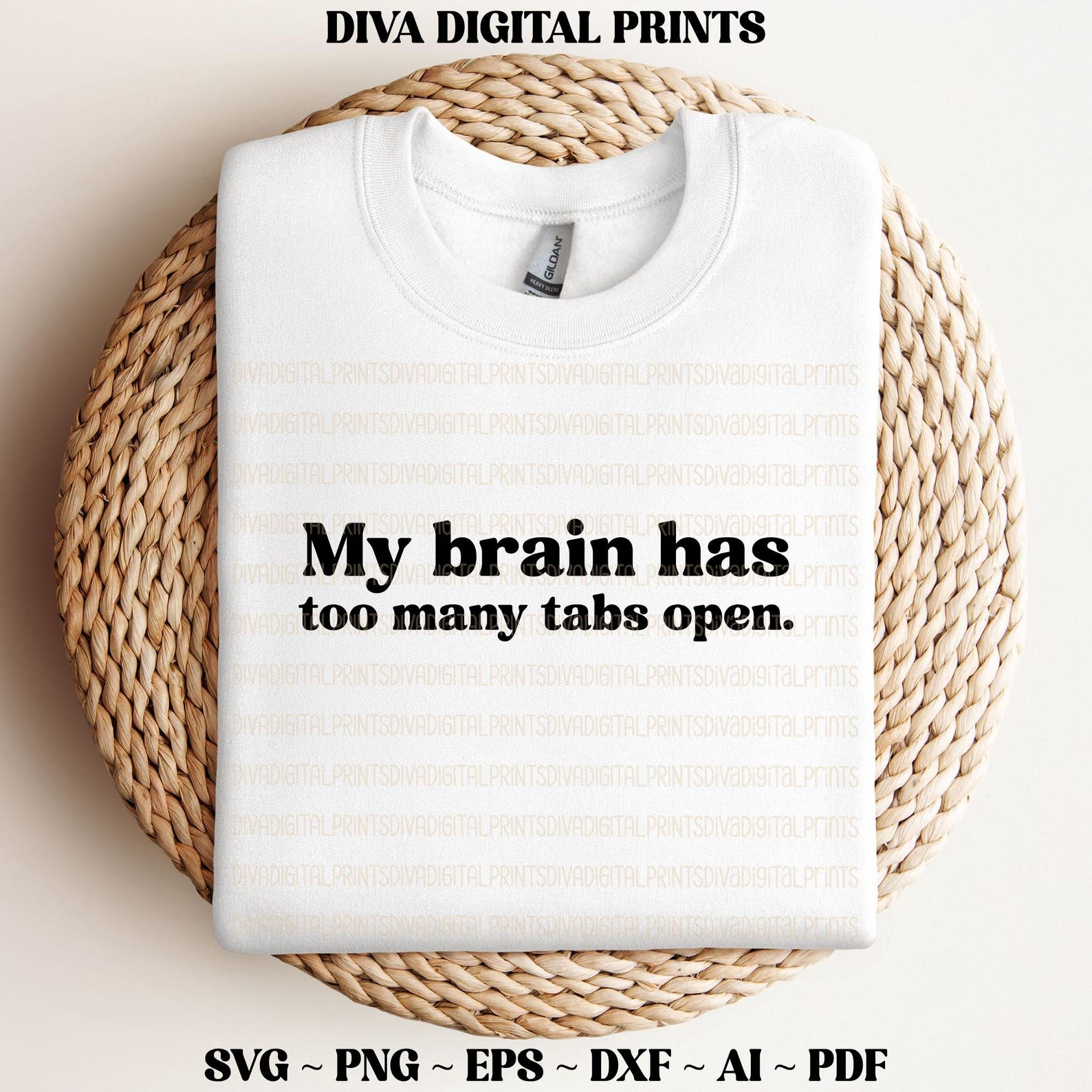 My Brain Has Too Many Tabs Open SVG, Too Many Tabs Open PNG, Trendy ...
