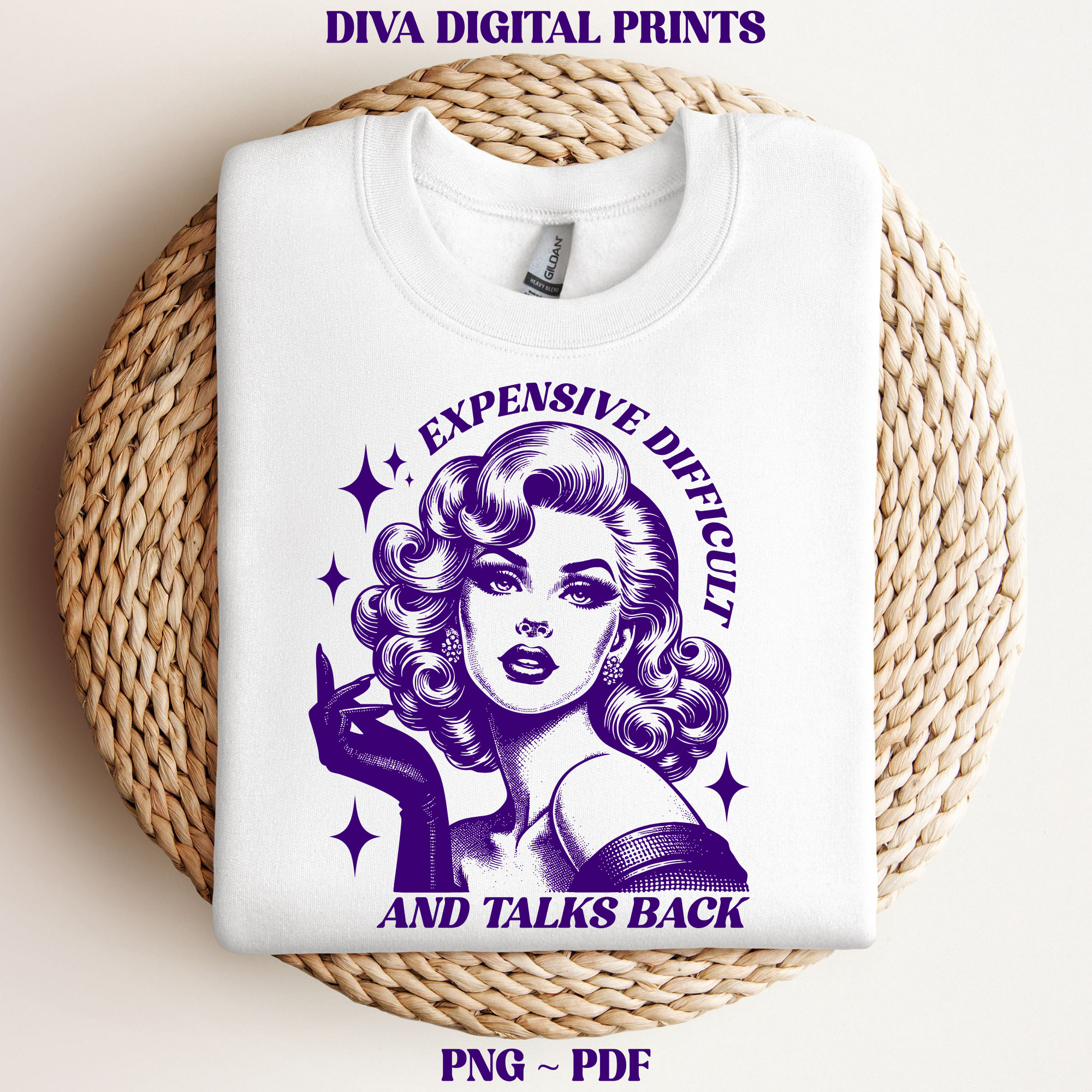 Expensive Difficult and Talks Back PNG, Retro Sassy Woman PNG, Trendy ...