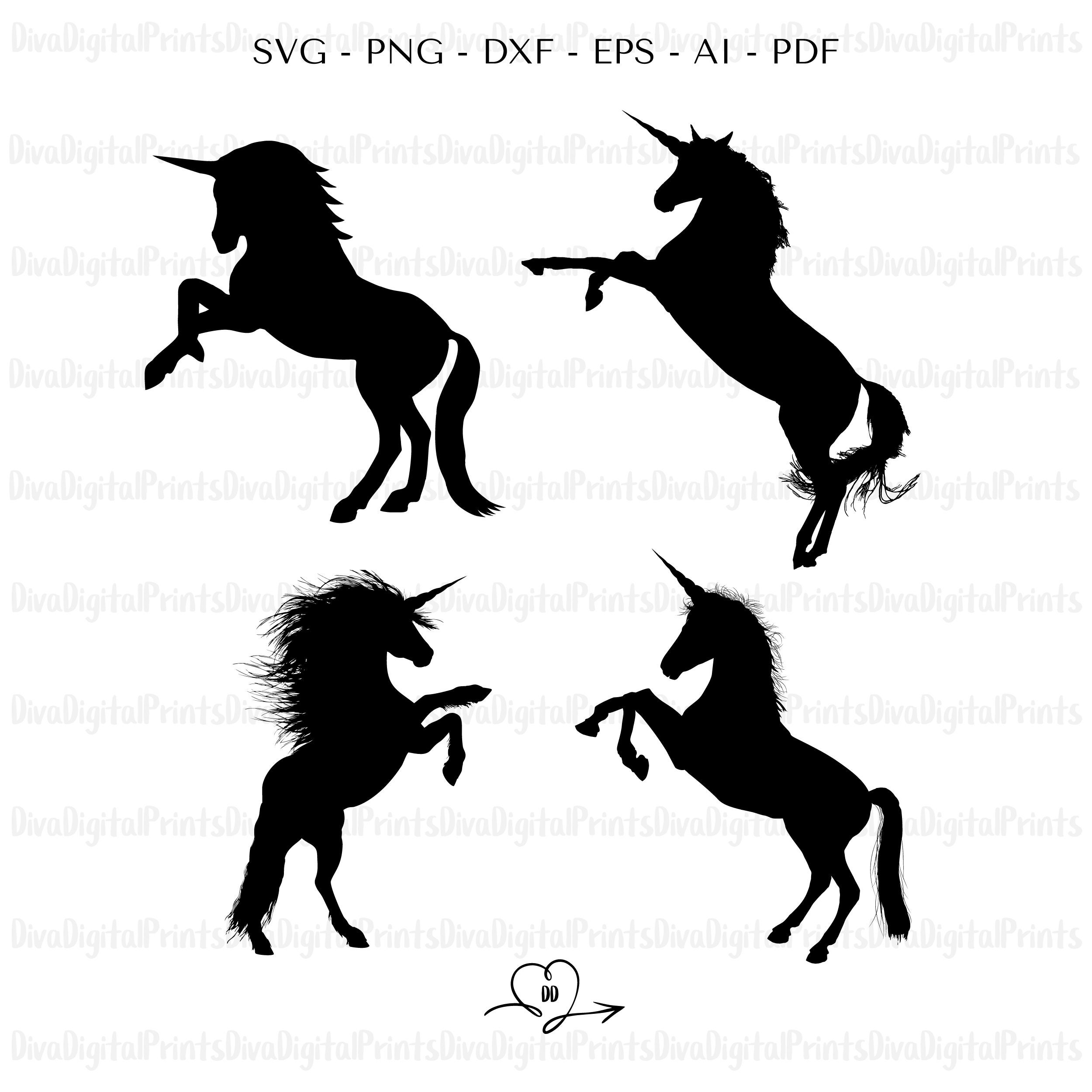 Unicorn Svg Bundle Unicorn Silhouette Unicorn Shirt Svg Etsy